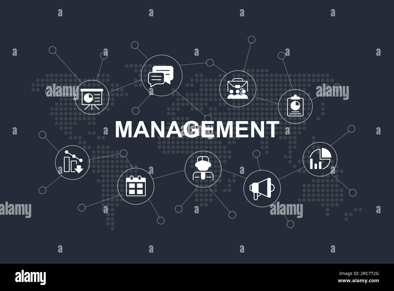 Corporate management word concept design template with icons Stock ...