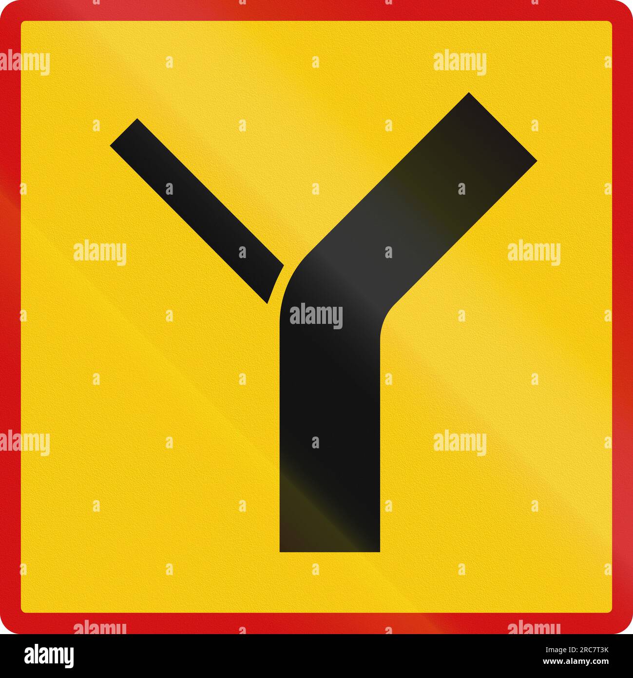 A Sign of the intersection shape in Iceland Stock Photo - Alamy