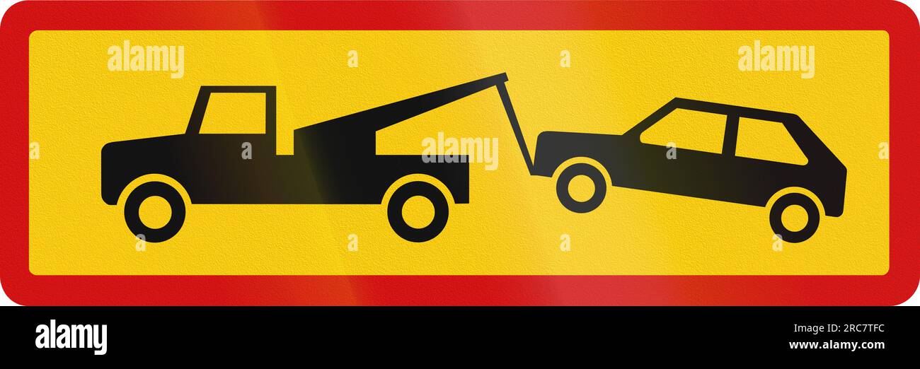 Icelandic traffic sign - Tow away zone Stock Photo - Alamy