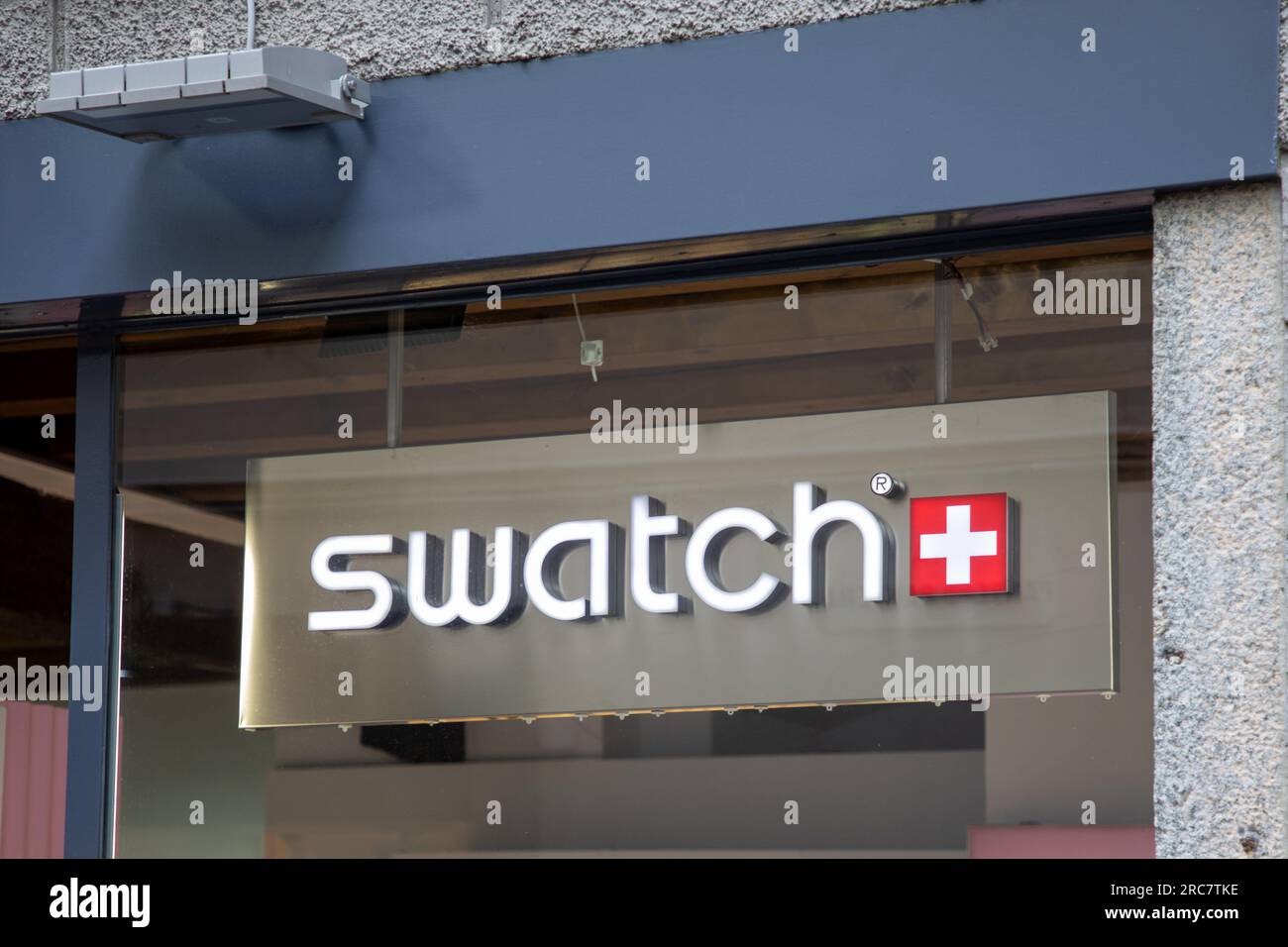 Bordeaux , France - 07 10 2023 : Swatch logo chain and text sign front ...
