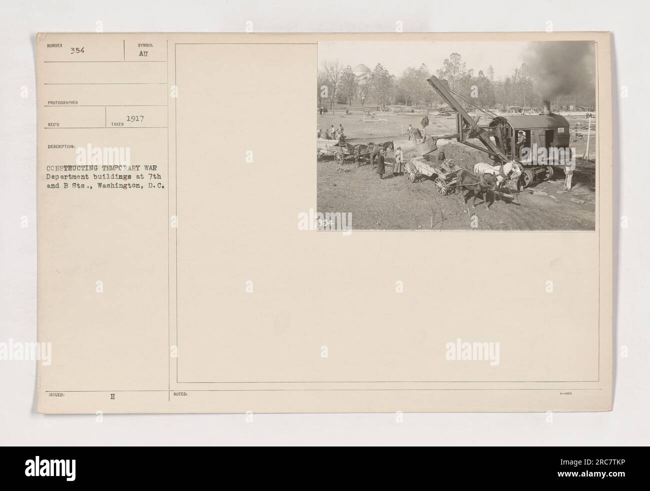 Construction of temporary War Department building at 7th and B Streets ...