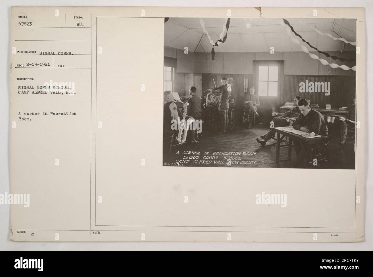 A corner in the recreation room at Signal Corps School, Camp Alfred ...