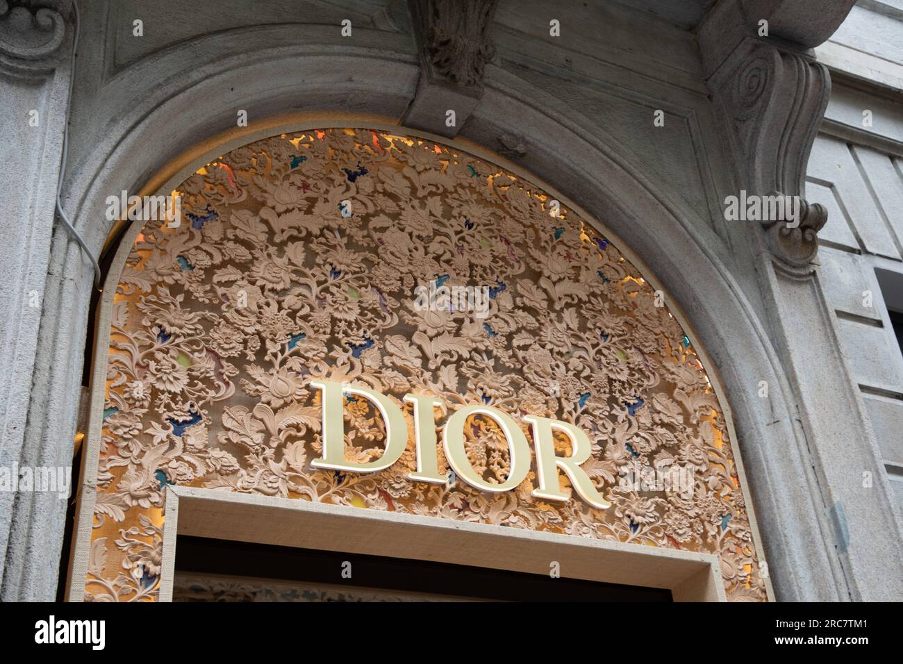 Milan , Italy - 07 05 2023 : dior store sign text and logo brand of ...