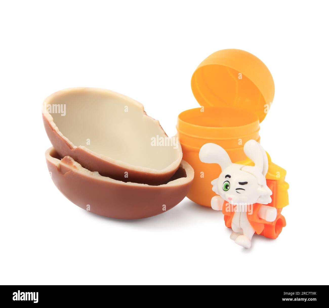 Slynchev Bryag, Bulgaria - May 24, 2023: Halves of Kinder Surprise Egg ...