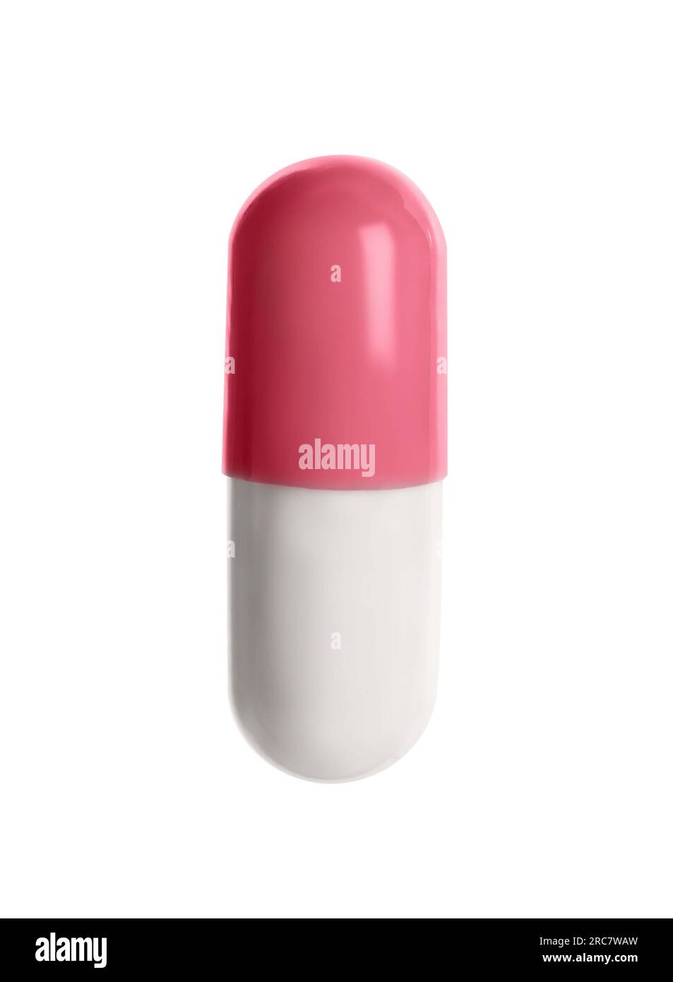One pill isolated on white. Medicinal treatment Stock Photo - Alamy