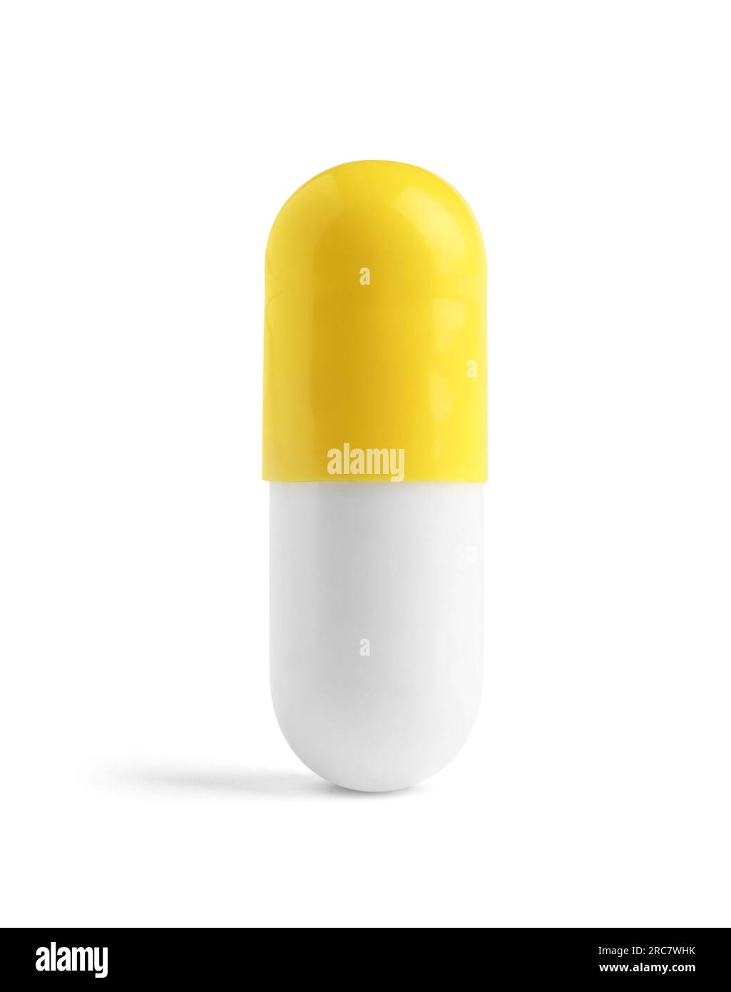 One pill on white background. Medicinal treatment Stock Photo - Alamy