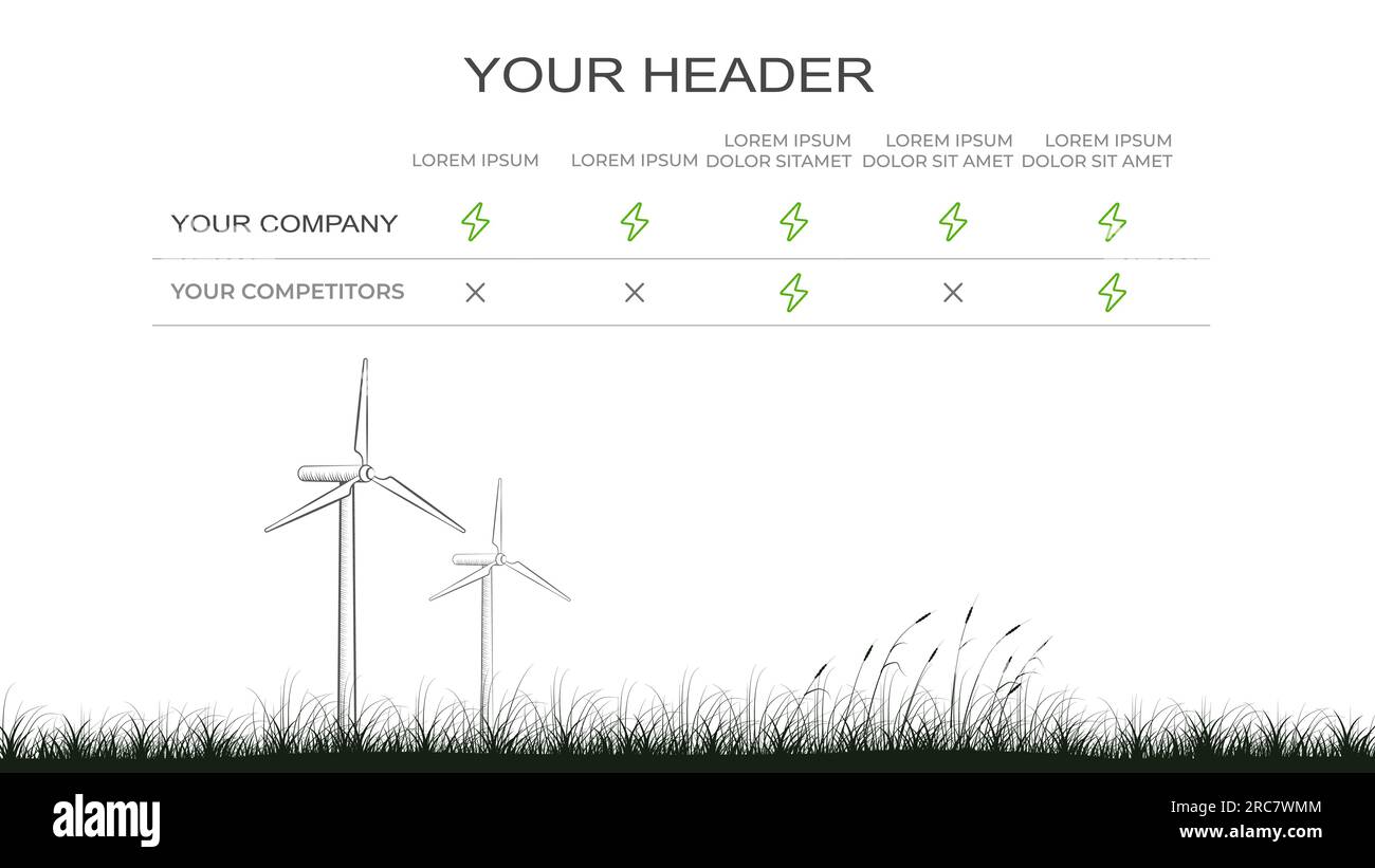 Sustainable power sources comparison chart template Stock Vector Image ...