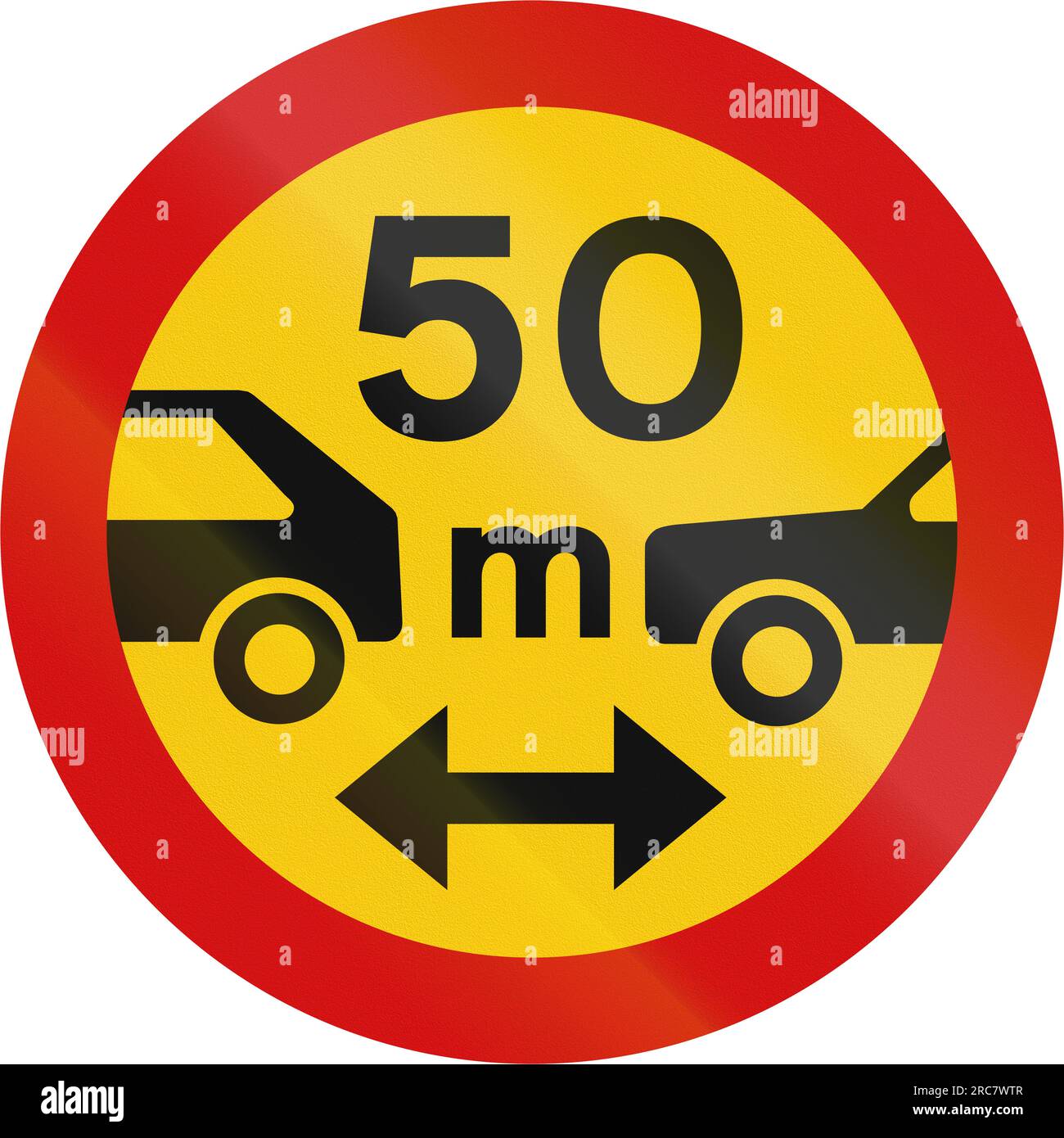 Road sign in Iceland - Drivers must maintain a safe minimum distance ...