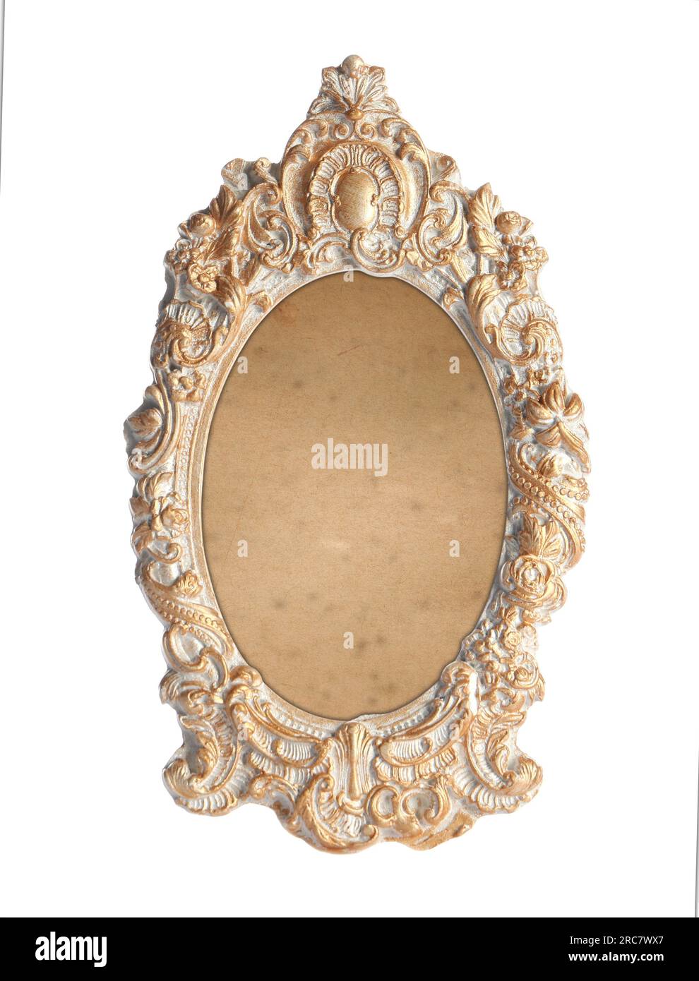 Beautiful empty vintage frame isolated on white Stock Photo - Alamy