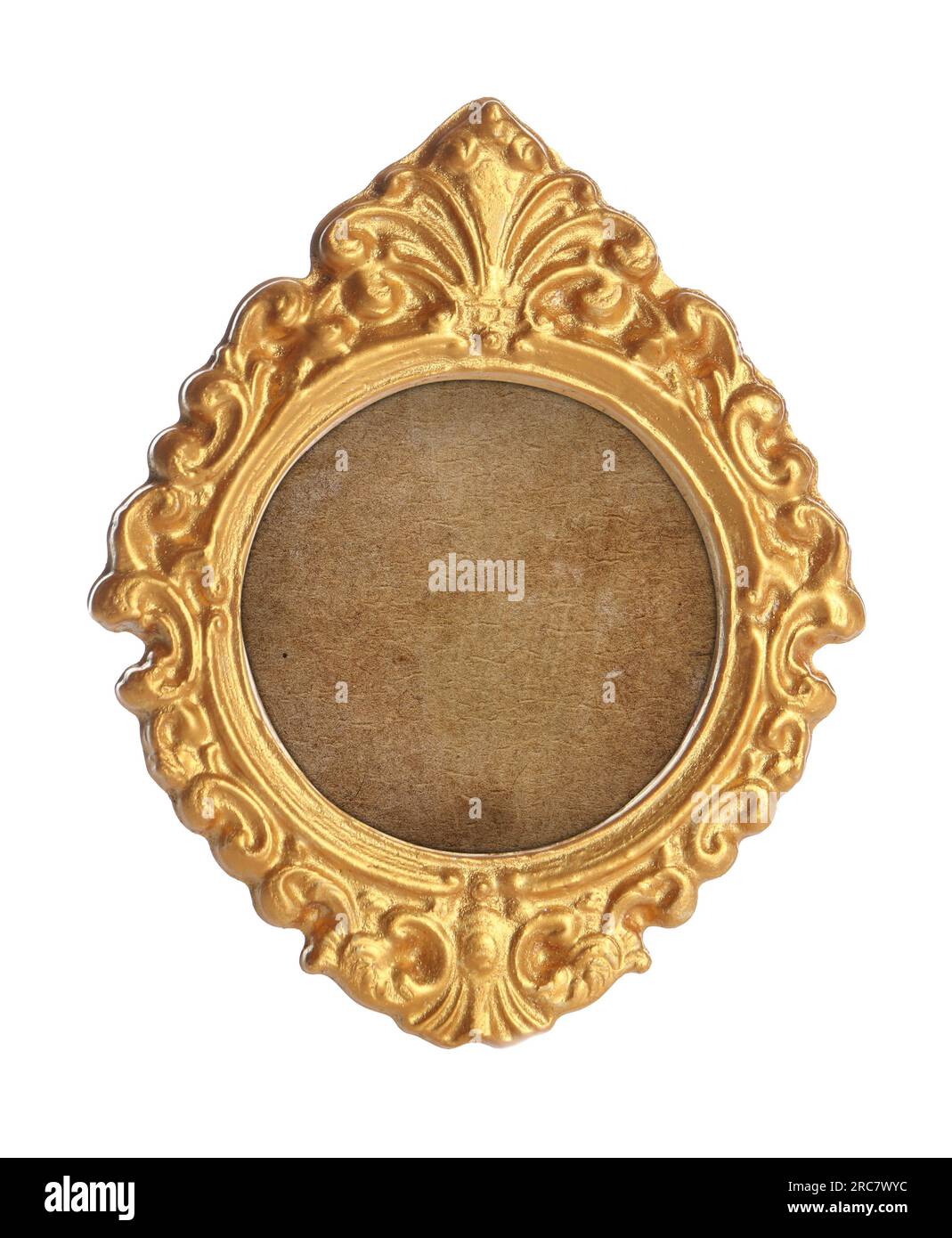 Beautiful empty vintage frame isolated on white Stock Photo - Alamy
