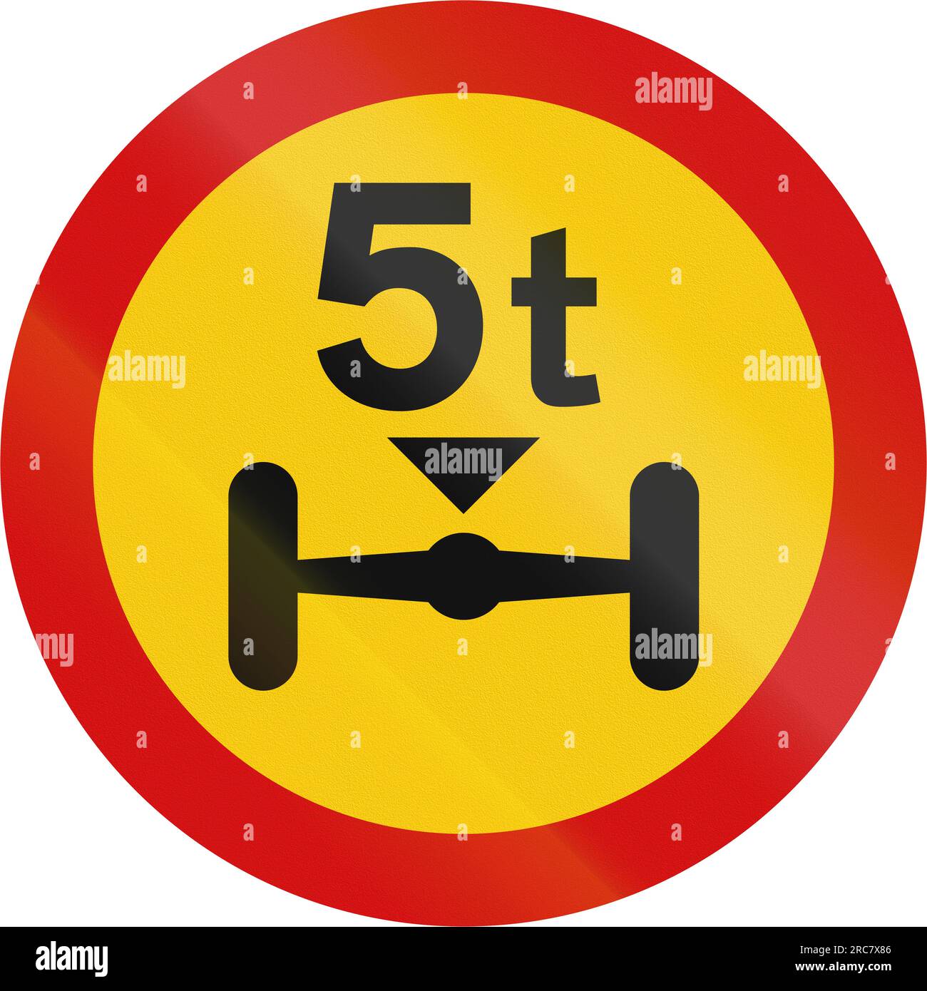 Road sign in Iceland - No vehicles with a weight per axle above that ...
