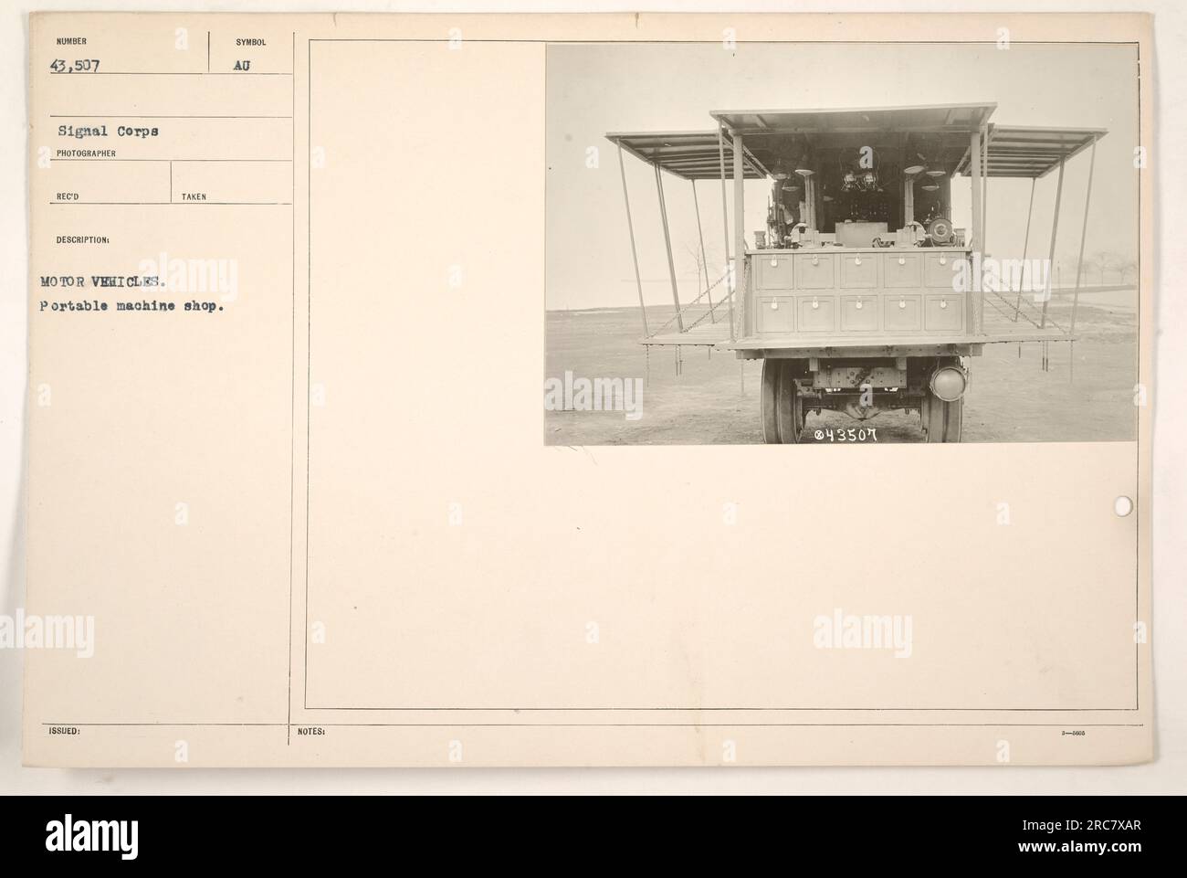 A portable machine shop being used for motor vehicle repairs during ...