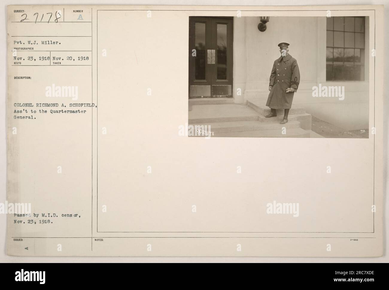 Pvt. W.J. Miller posed for a photograph that was captured on November ...