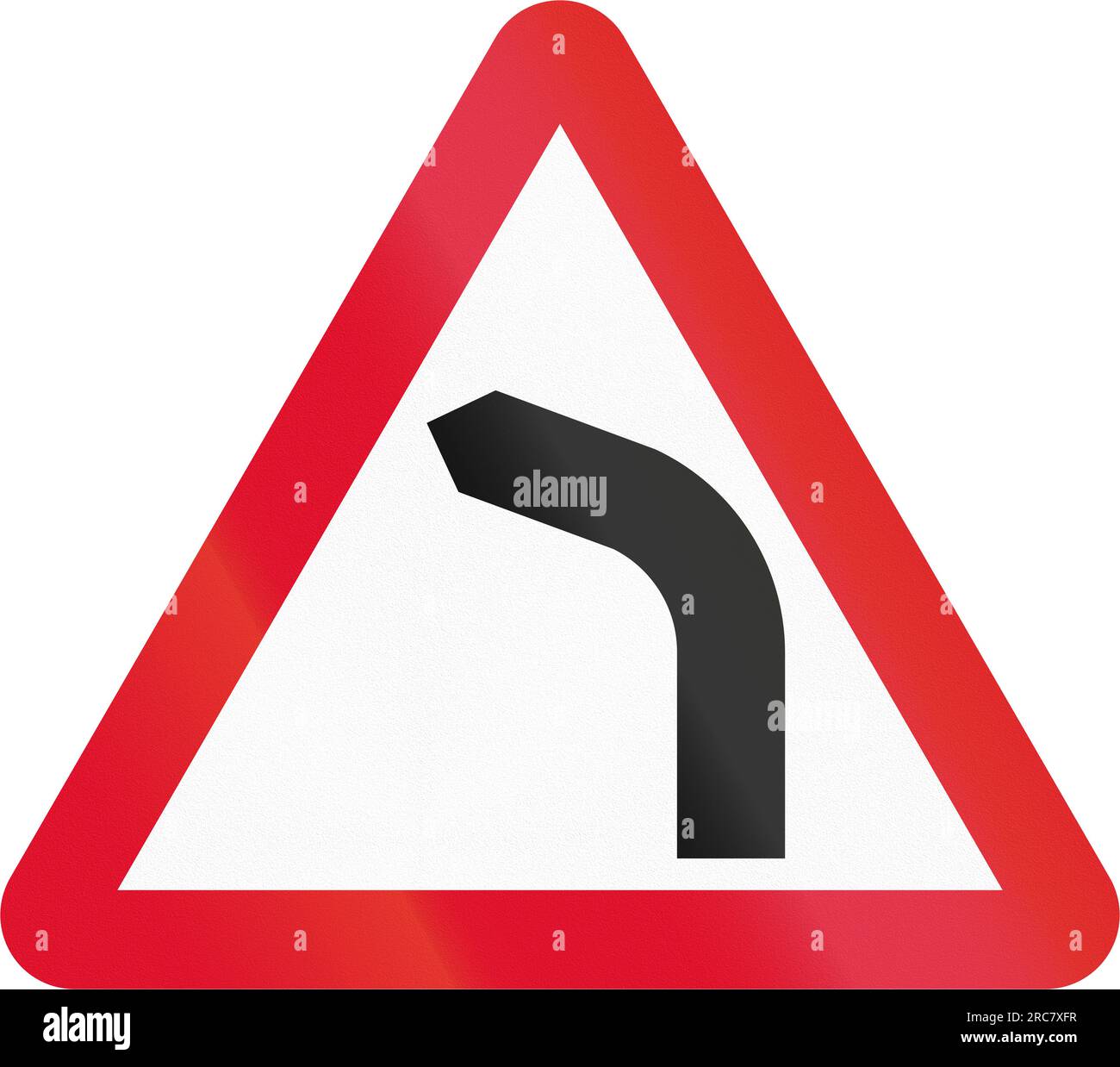 Hong Kong sign warning about a left curve Stock Photo - Alamy