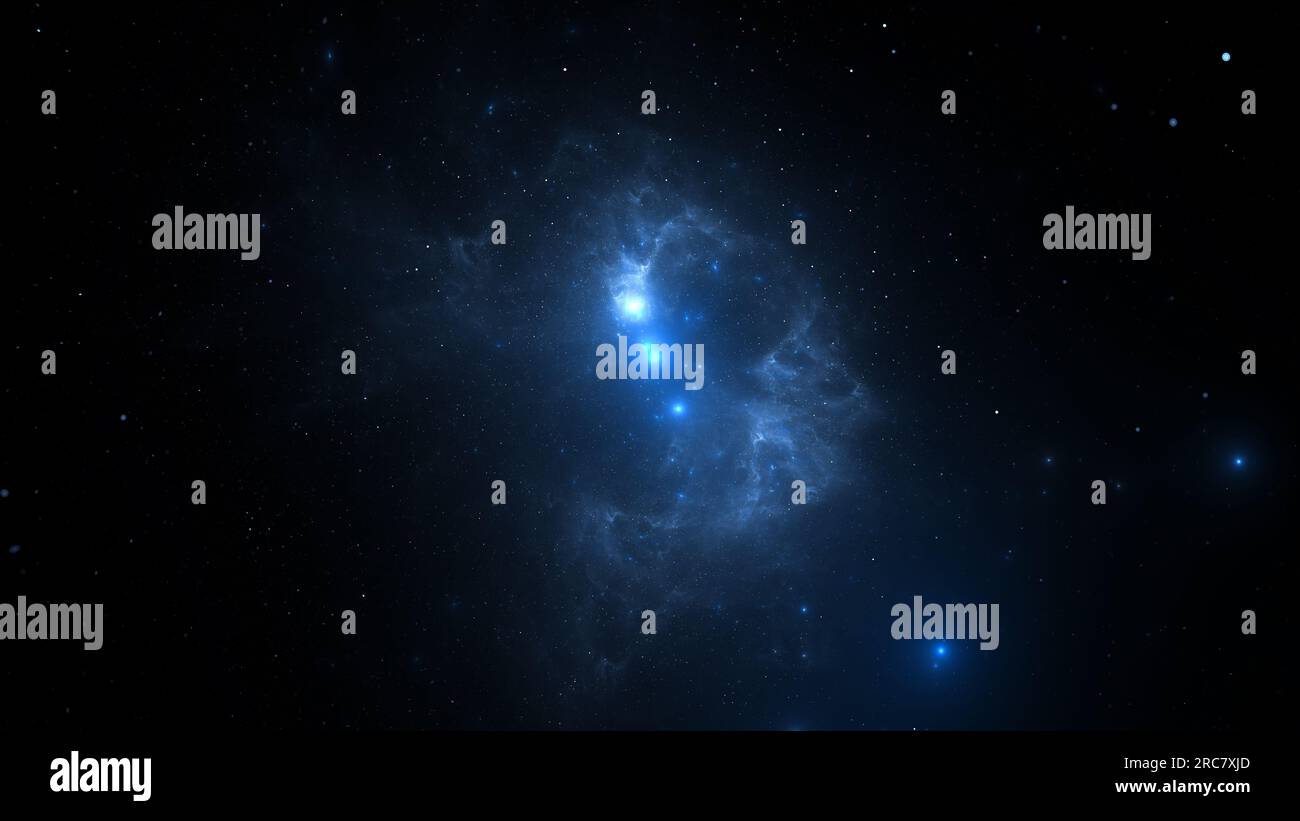 Amazing galaxy cluster of massive stars in space. Boundless universe ...