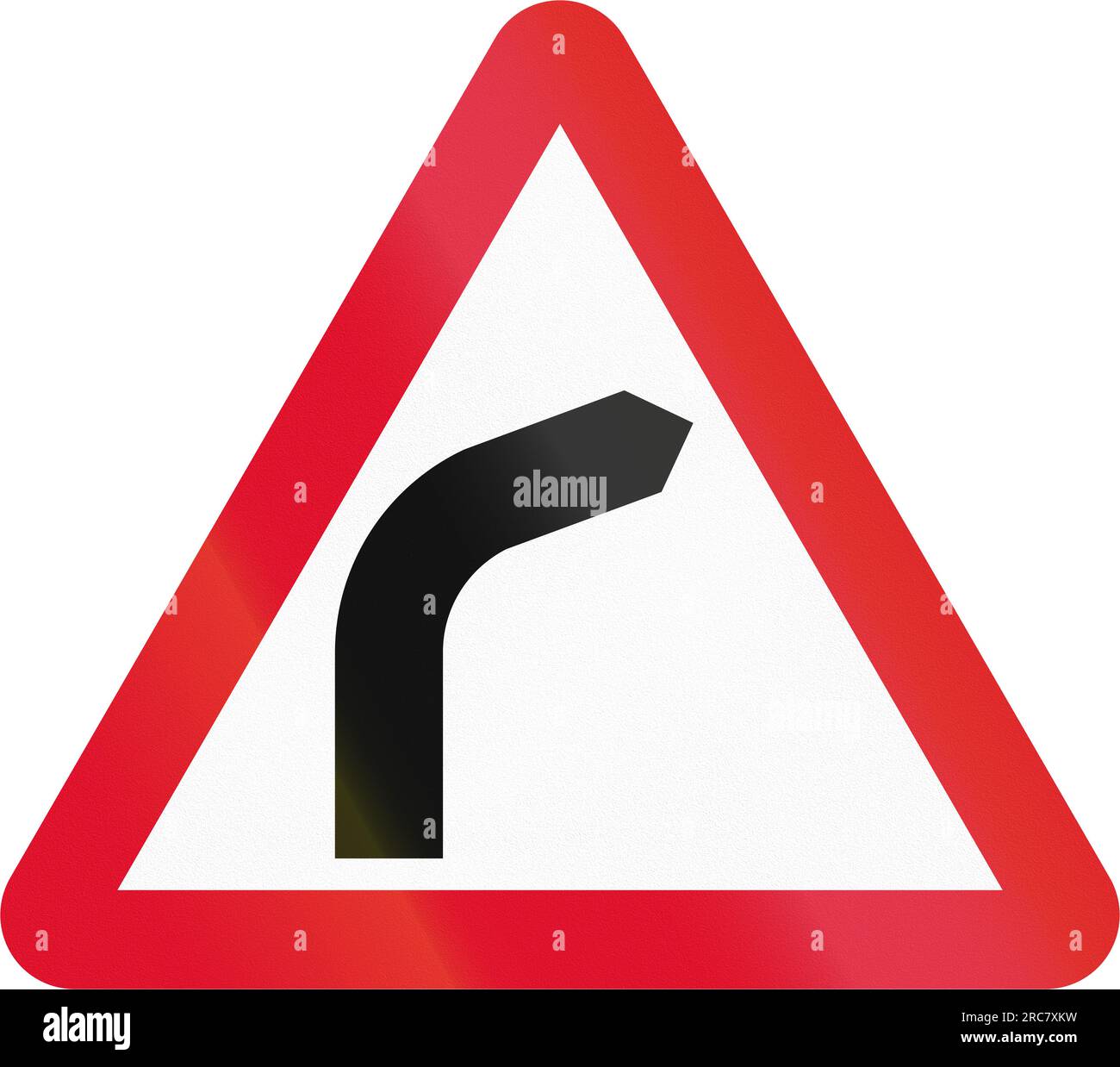 Hong Kong sign warning about a right curve Stock Photo - Alamy