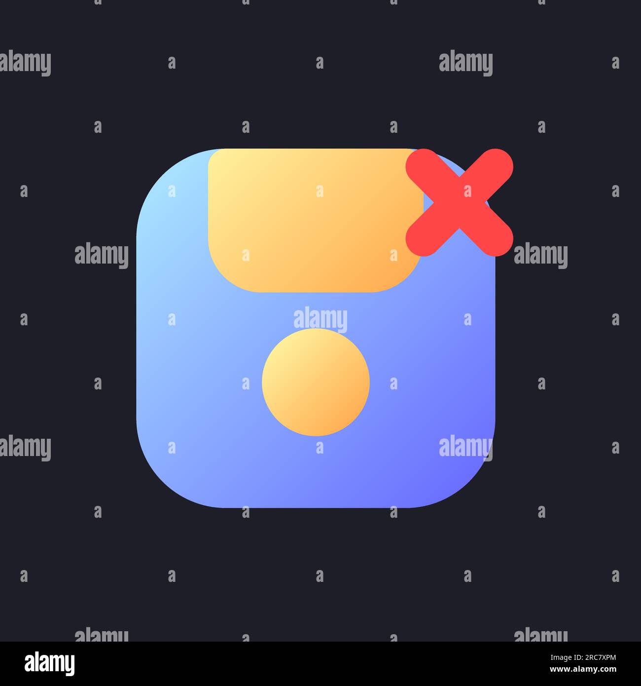 Cancel saving flat gradient fill ui icon for dark theme Stock Vector ...
