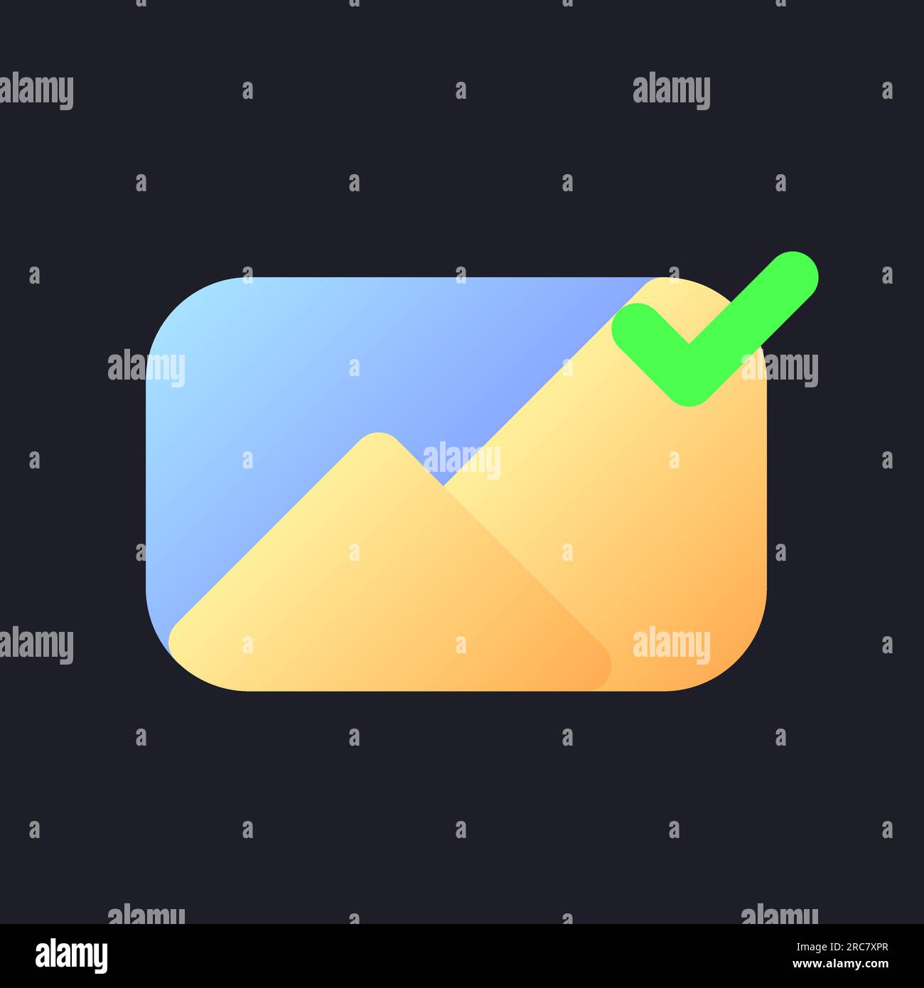 Applied photo file flat gradient fill ui icon for dark theme Stock ...