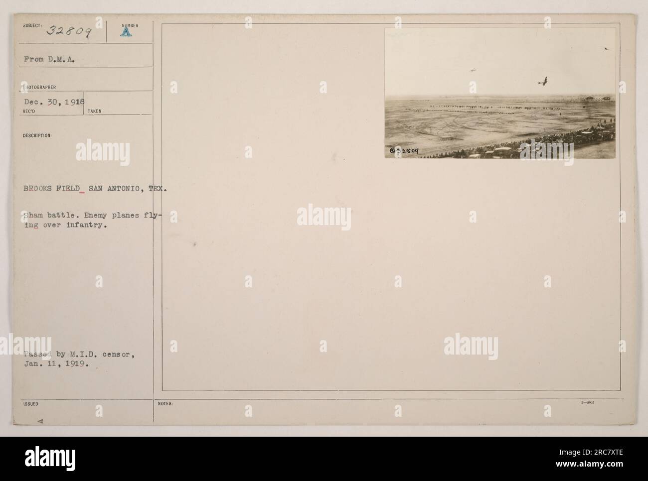 Image of a sham battle at Brooks Field in San Antonio, Texas during ...