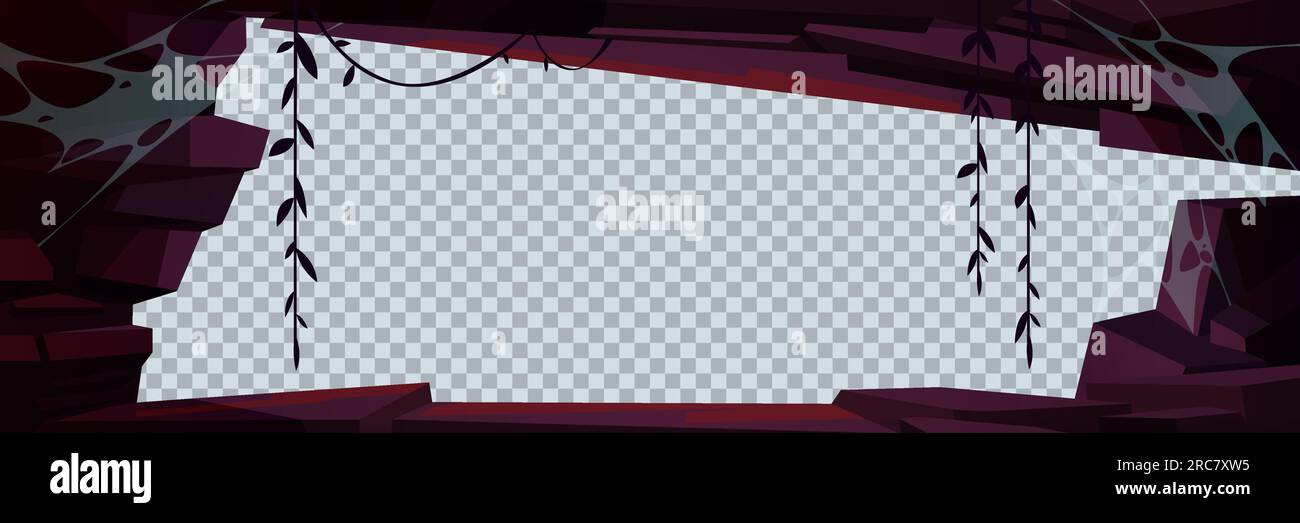 Cartoon isolated abandoned stone cave entrance vector illustration ...