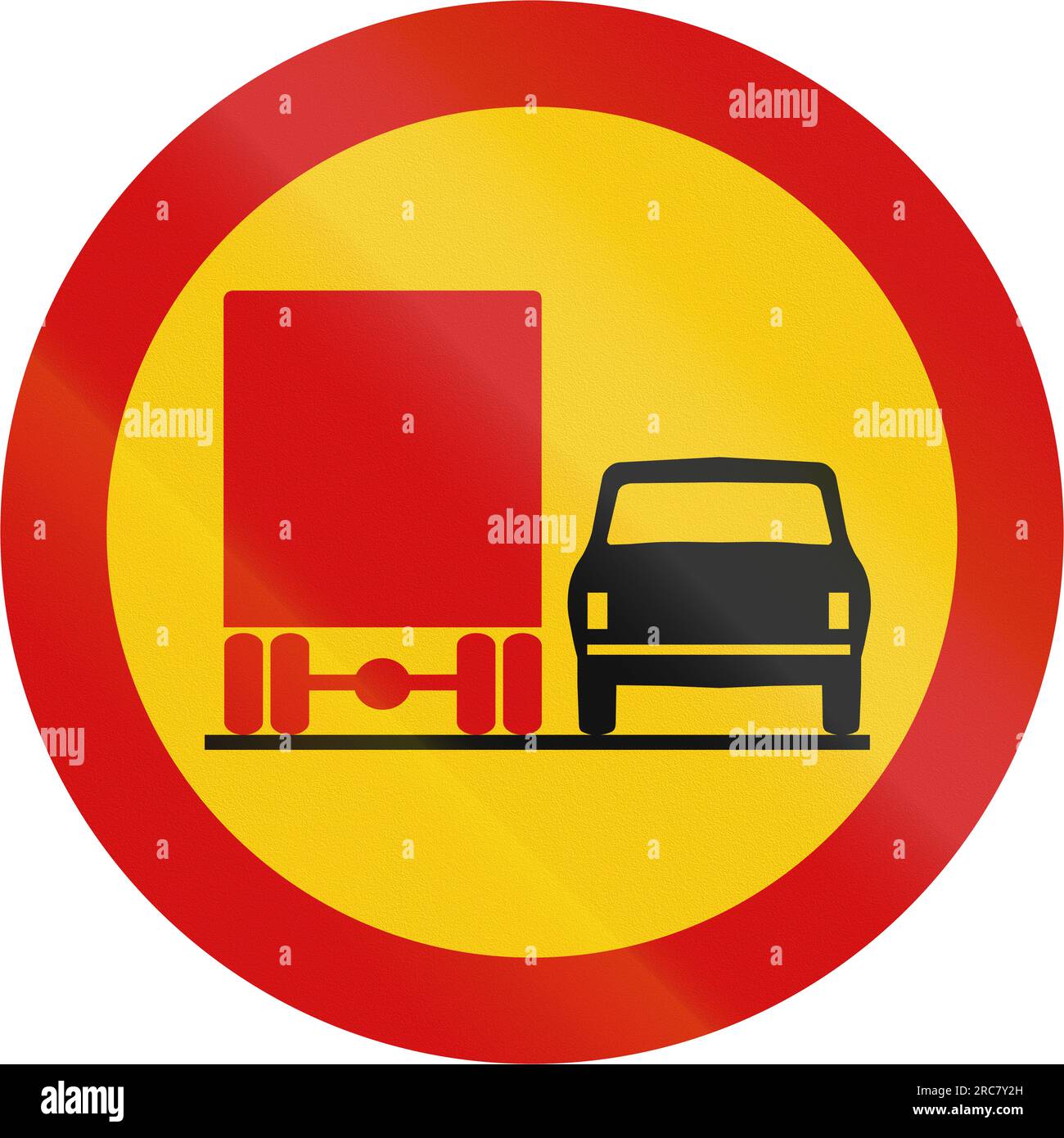 Road sign in Iceland - No overtaking by lorries Stock Photo - Alamy