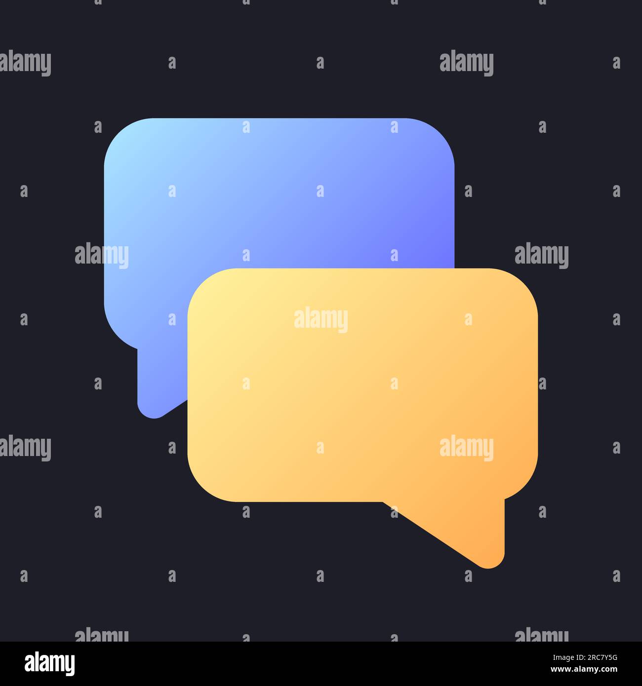 Messenger flat gradient fill ui icon for dark theme Stock Vector Image ...