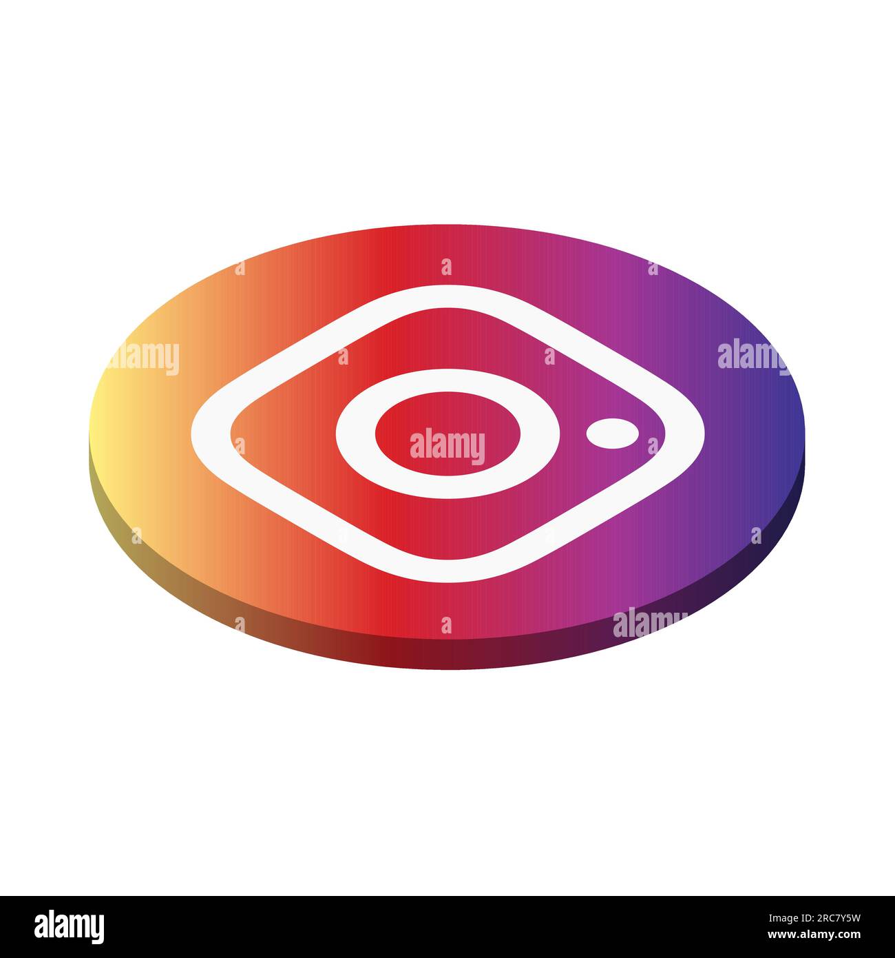 Instagram social media app icon. 3D isometric circle vector ...