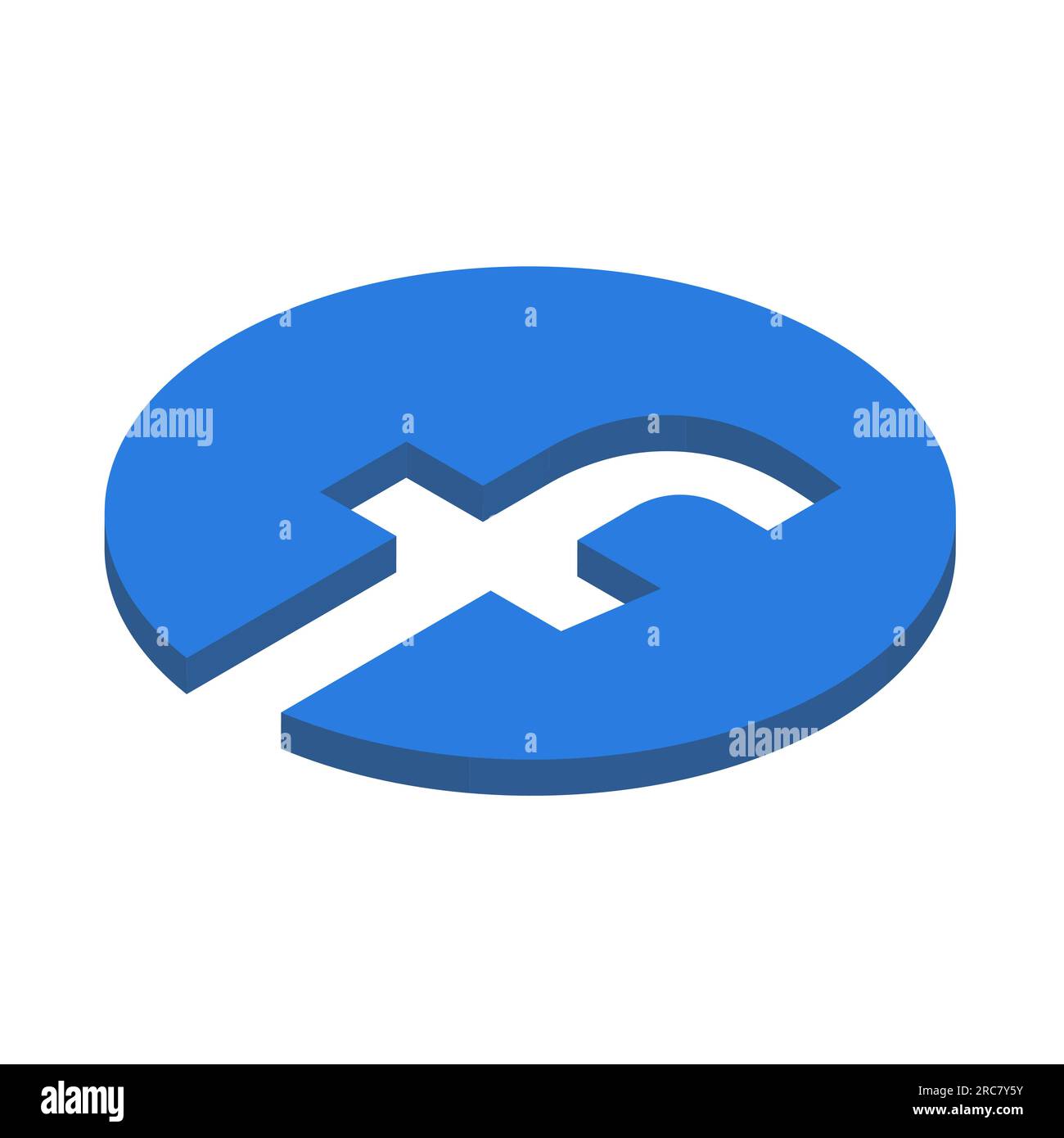 Facebook social media app icon. 3D isometric circle vector illustration ...