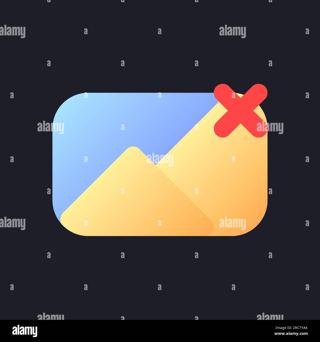 Remove photo file flat gradient fill ui icon for dark theme Stock Vector Image & Art - Alamy