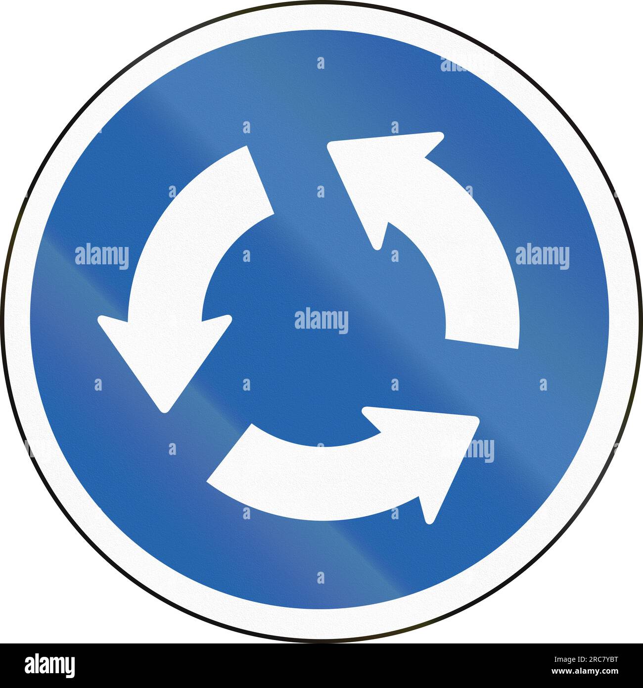 Road sign in Iceland - Roundabout mandatory Stock Photo - Alamy