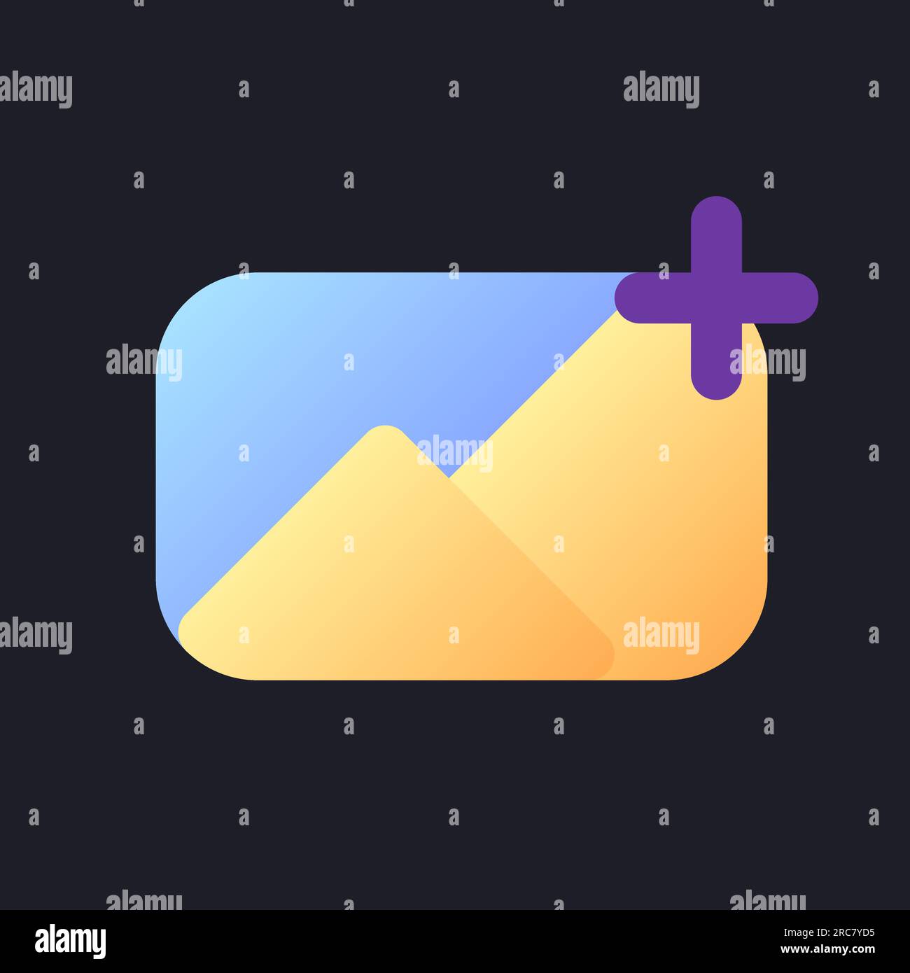 Add image flat gradient fill ui icon for dark theme Stock Vector Image & Art - Alamy