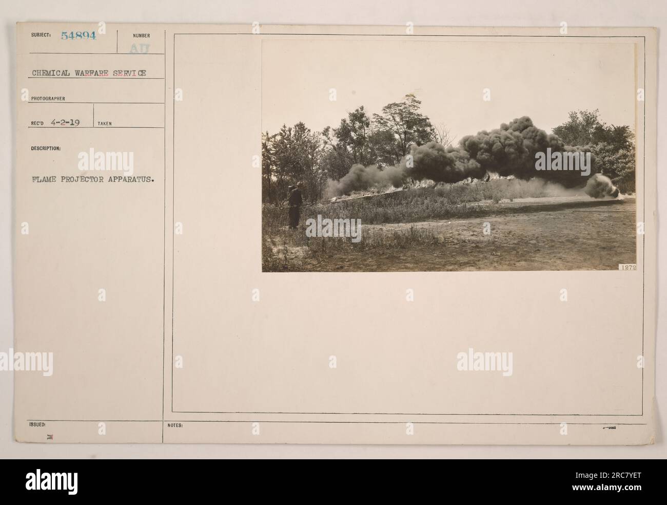 Image depicting a flame projector apparatus used by the Chemical ...