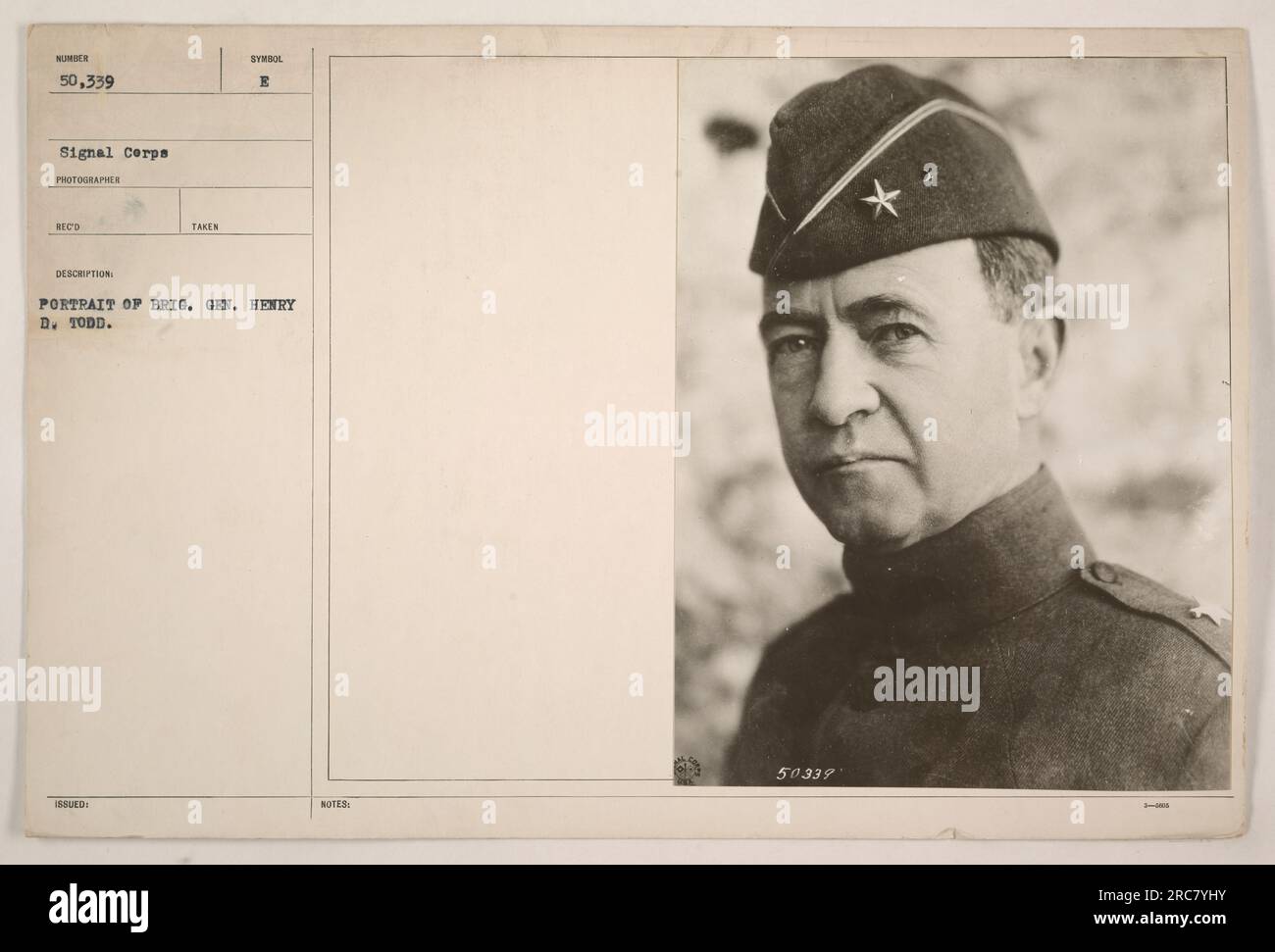 Portrait of Brig. Gen. Henry D. Todd, taken and issued by the Signal ...