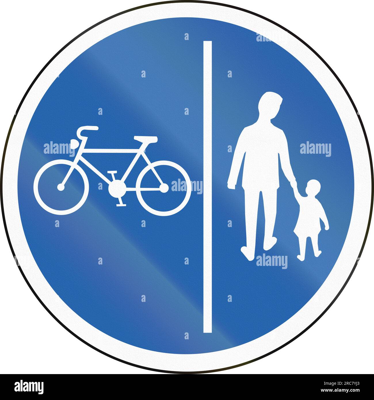 Road sign in Iceland - Segregated pedestrian and cycle path Stock Photo ...