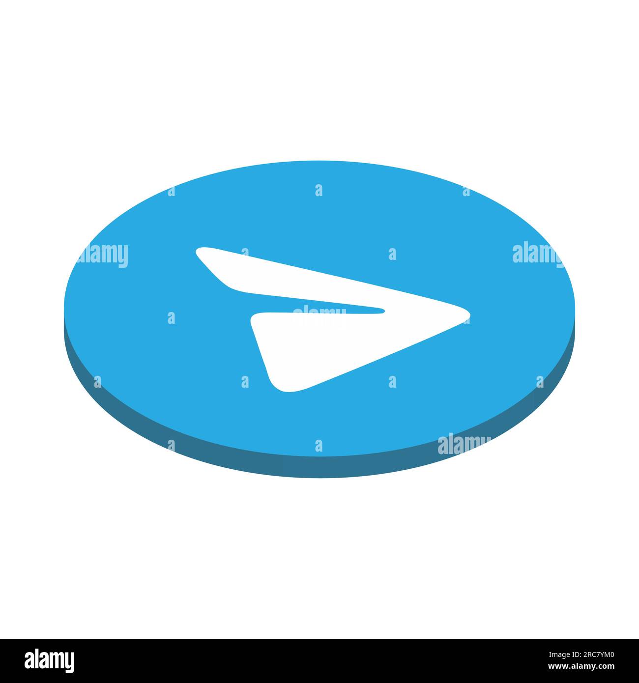 Telegram instant messaging app icon. 3D isometric circle vector ...