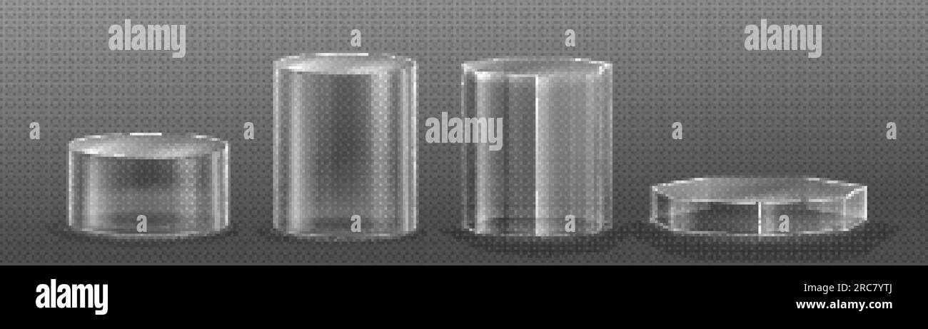 3d glass transparent clear stand podium display box isolated on ...