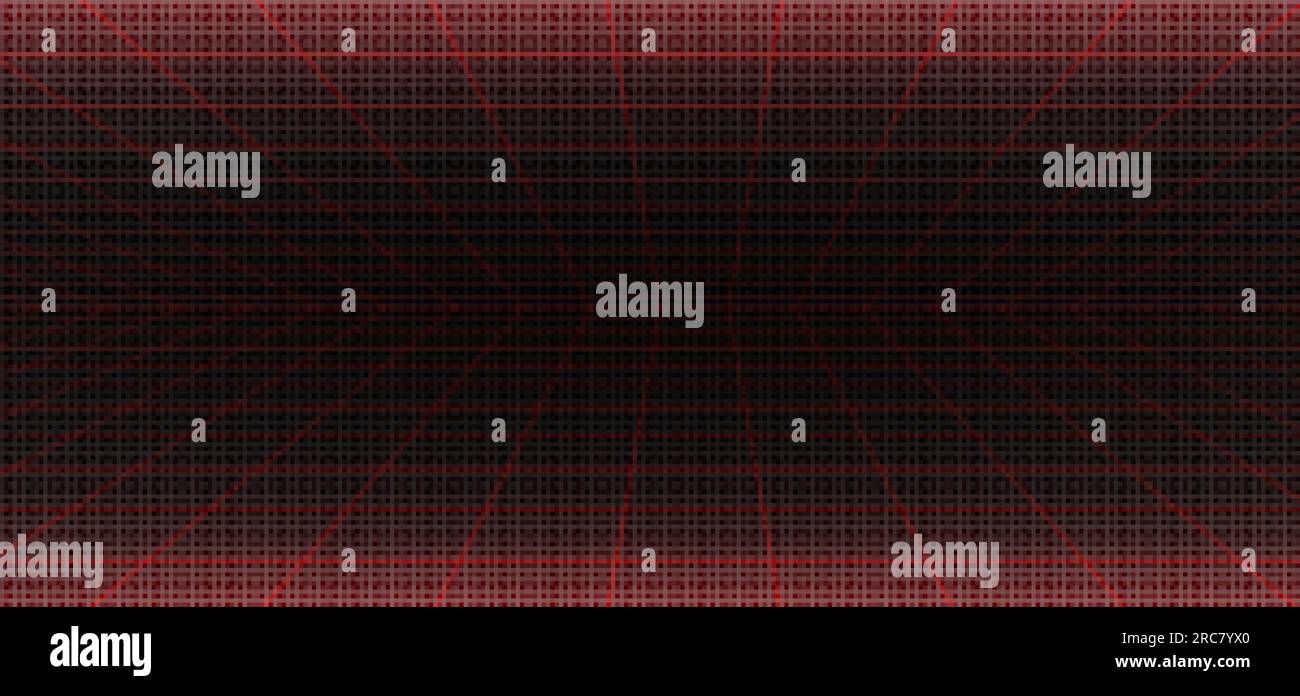 Vaporwave red laser grid angle on black background. Vector illustration ...