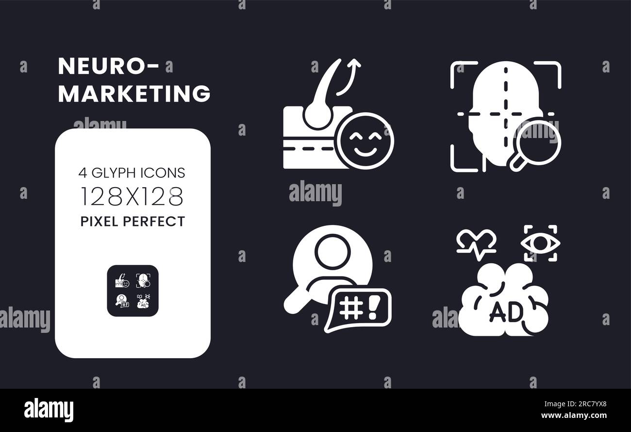 Neuromarketing white solid desktop icons set Stock Vector Image & Art ...