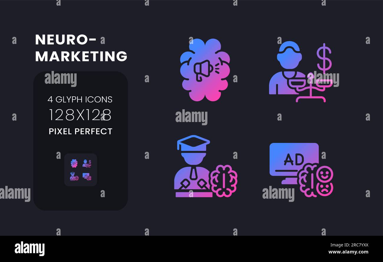 Neuromarketing purple solid gradient desktop icons Stock Vector Image & Art - Alamy