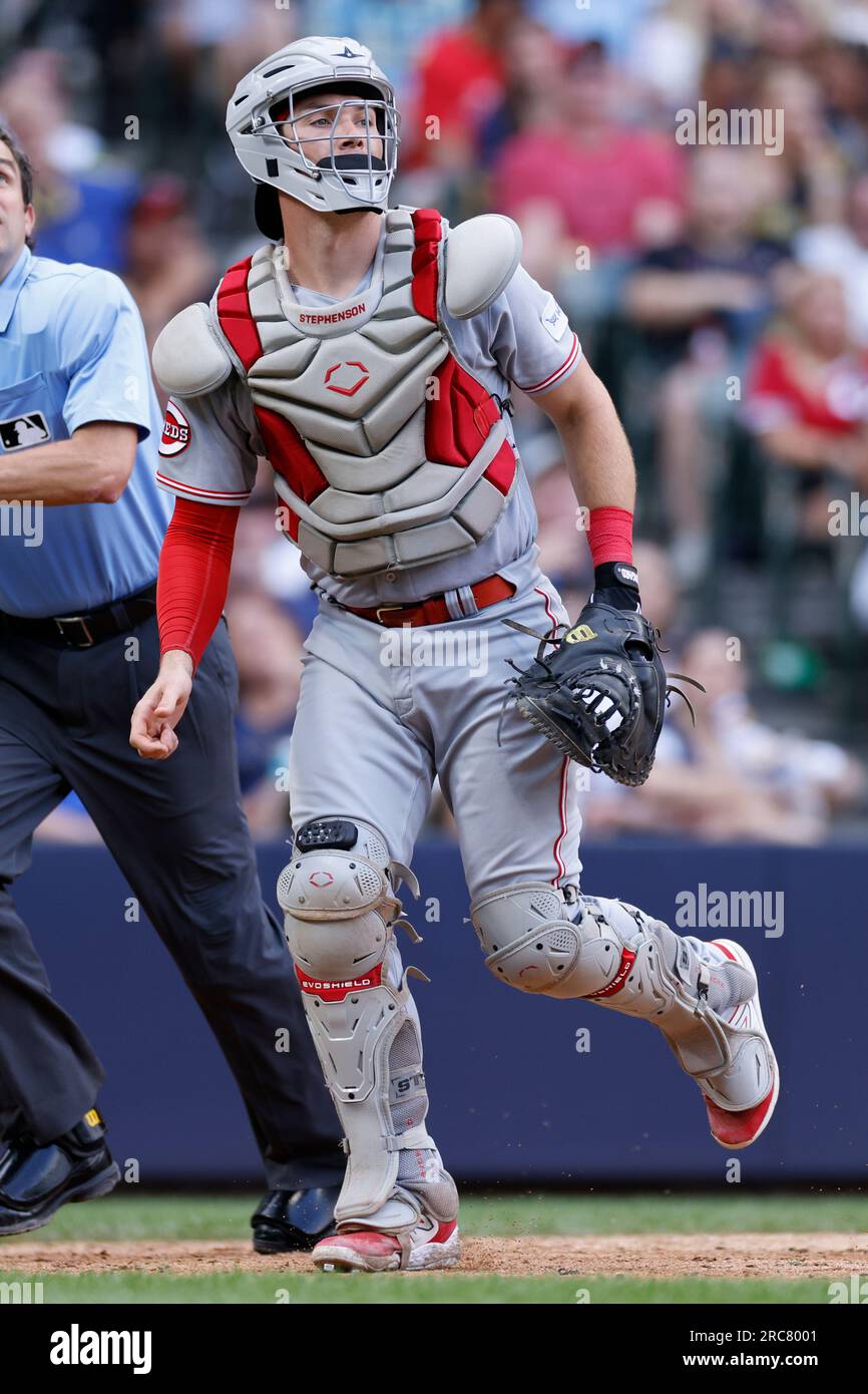 MILWAUKEE, WI - JULY 08: Cincinnati Reds catcher Tyler Stephenson (37 ...