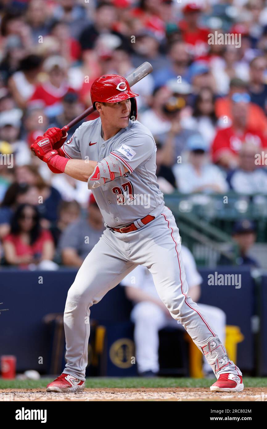 MILWAUKEE, WI - JULY 08: Cincinnati Reds catcher Tyler Stephenson (37 ...