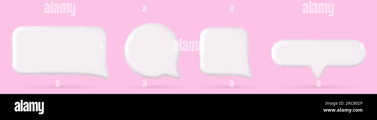 3d chat speech for message box or comment vector icon. Text dialog ...