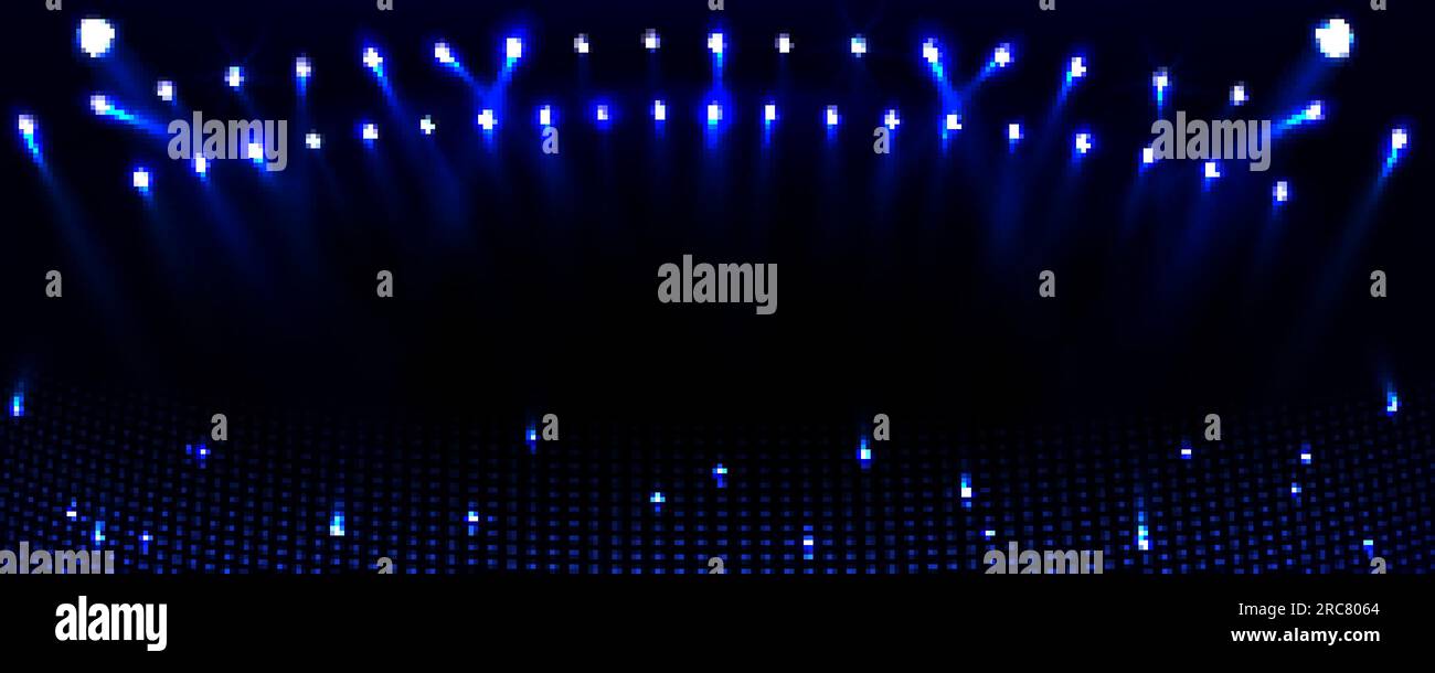 Blue soccer stadium arena light vector background. Sport game spotlight ...