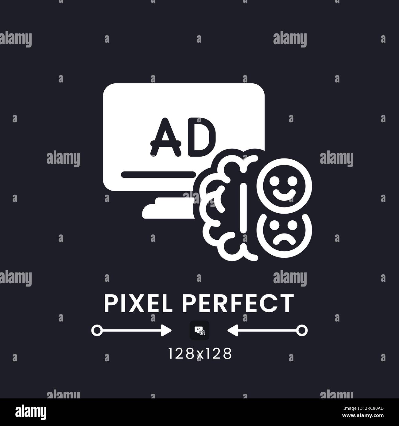 Neural engagement white solid desktop icon Stock Vector Image & Art - Alamy