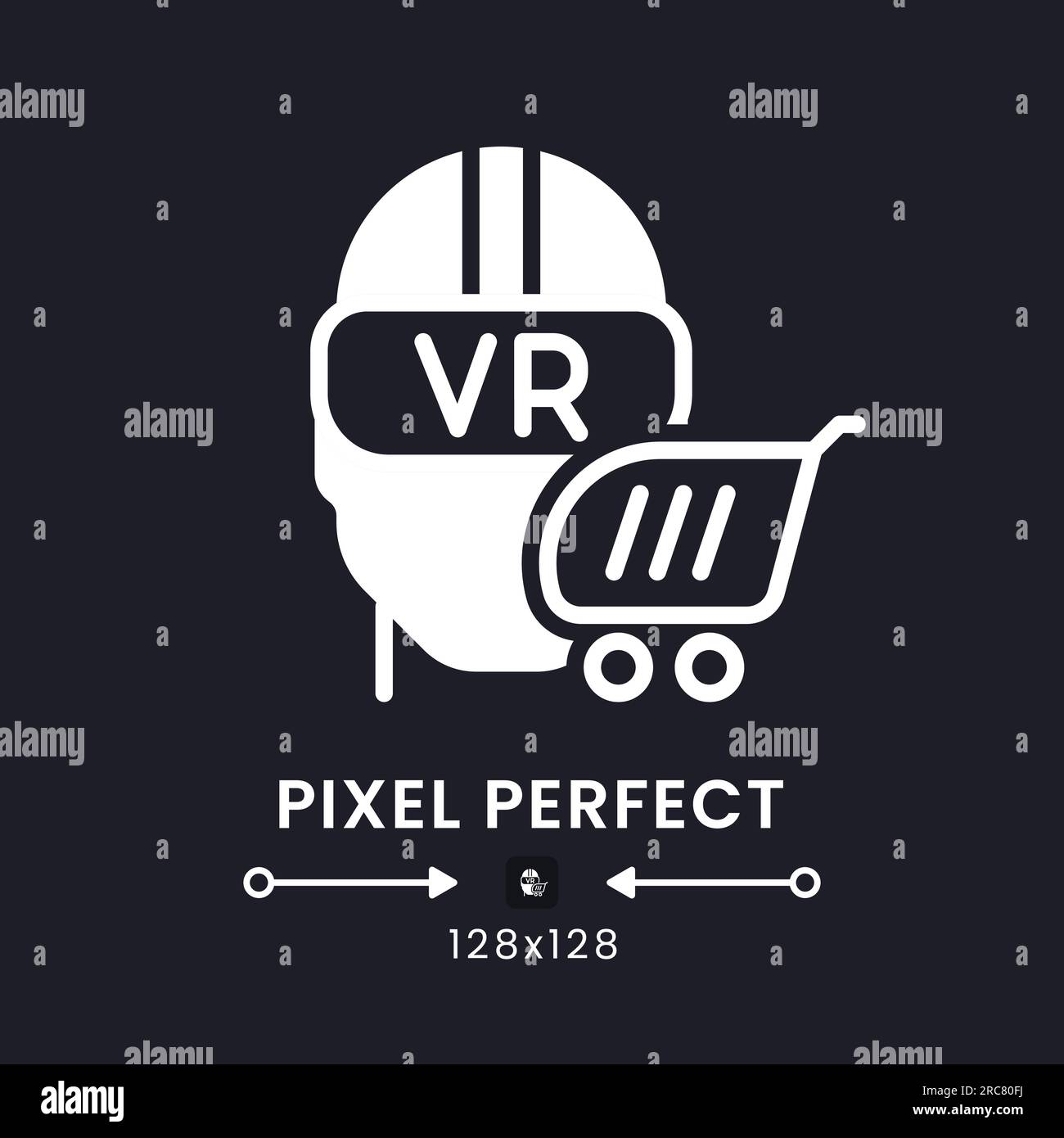 Virtual reality white solid desktop icon Stock Vector Image & Art - Alamy