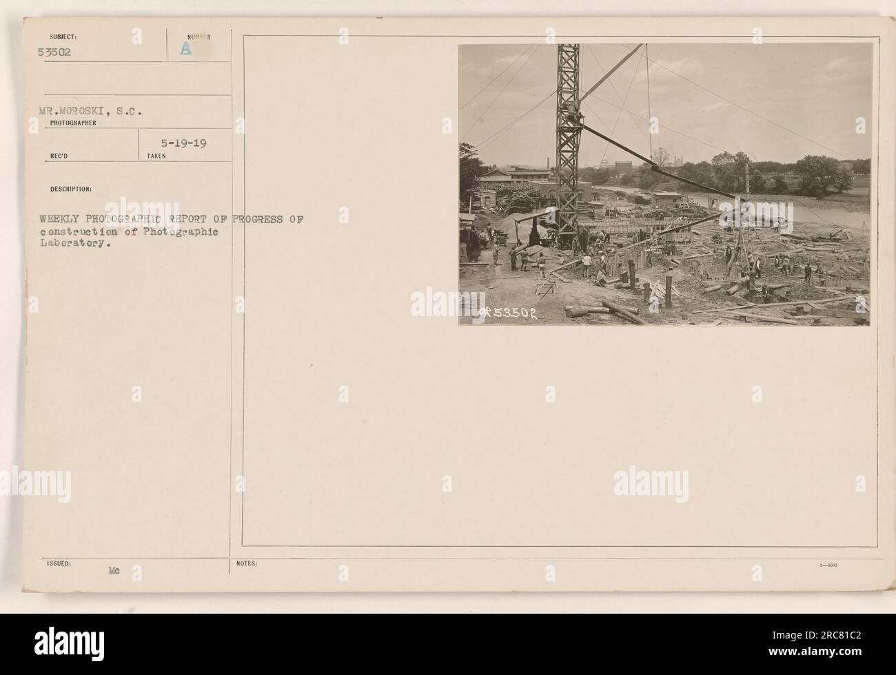"Photographic Laboratory under construction during World War I. This ...