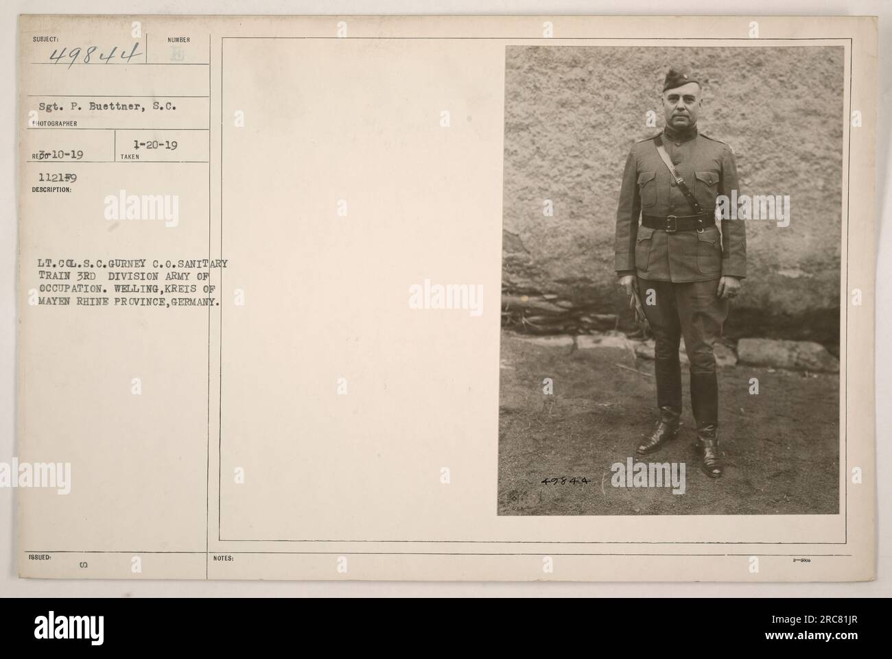 Lieutenant Colonel S.C. Gurney, Commander of the Sanitary Train, 3rd ...