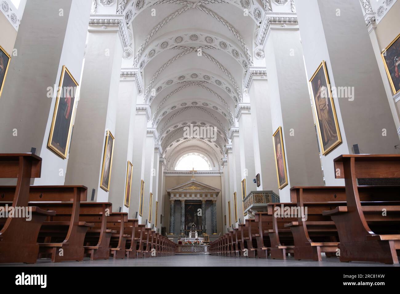 Interior of the roman catholic Church of St. Francis and St. Bernard ...
