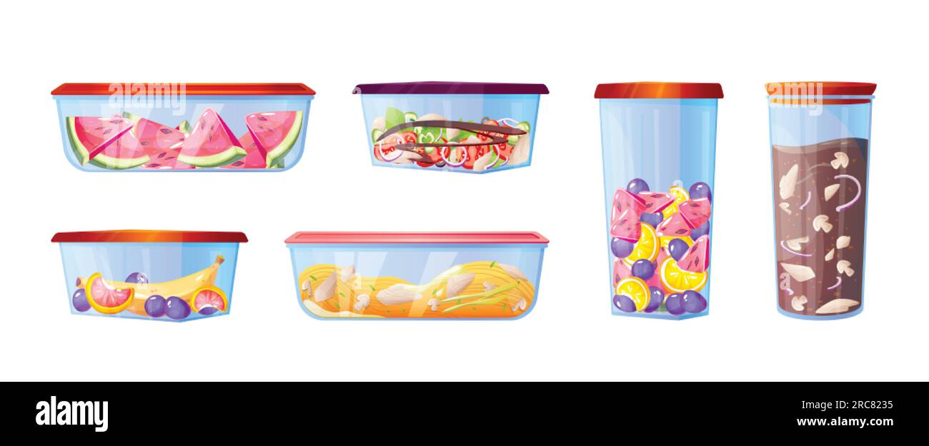 Reusable plastic containers Stock Vector Images - Alamy