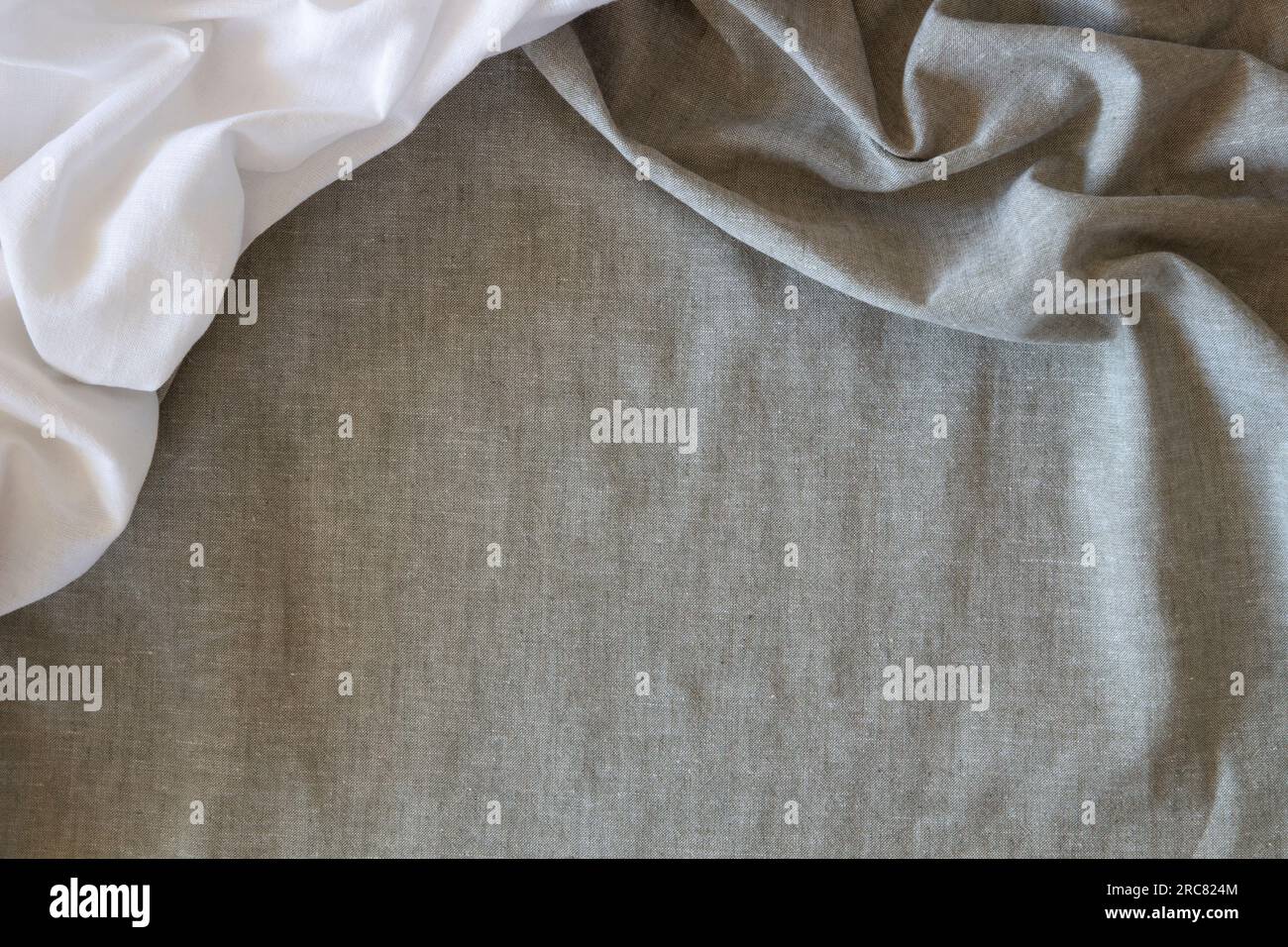 Abstract linen fabric texture background. Crumpled natural linen ...